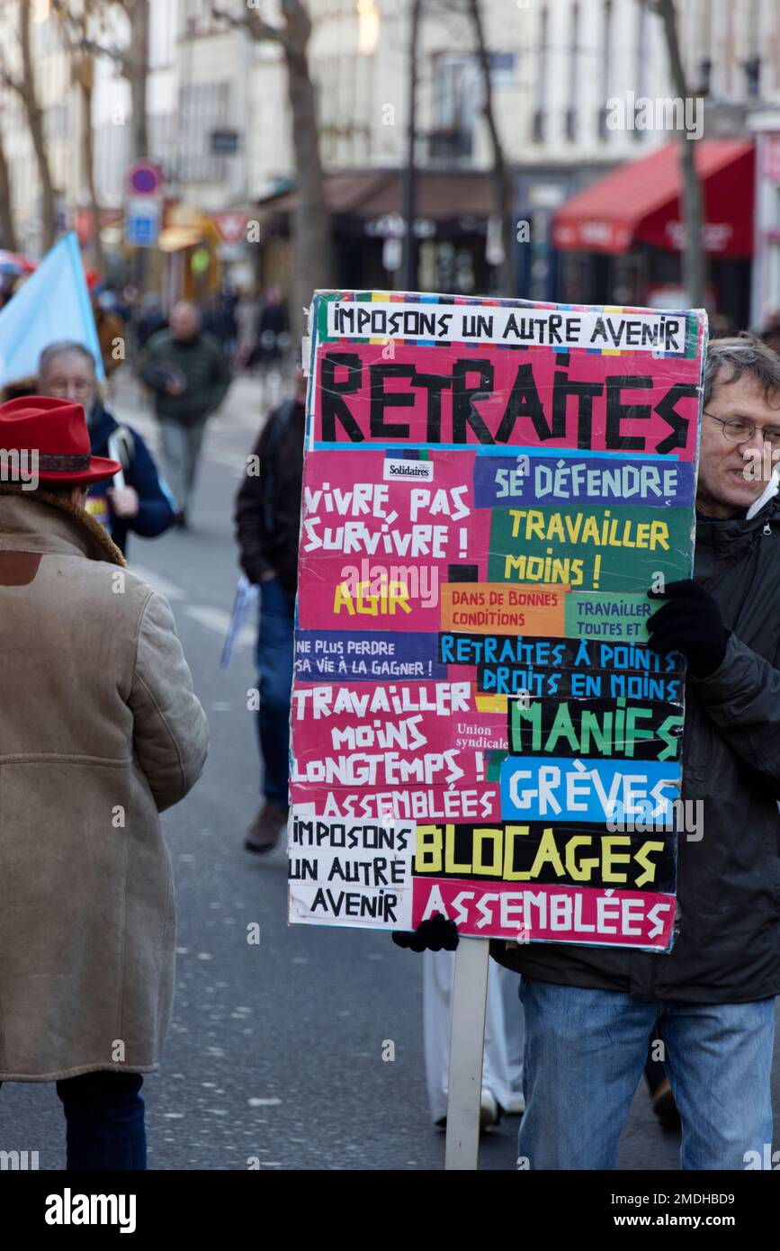 Paris, France. 21th Jan, 2023. Demonstration against the breakage of ...