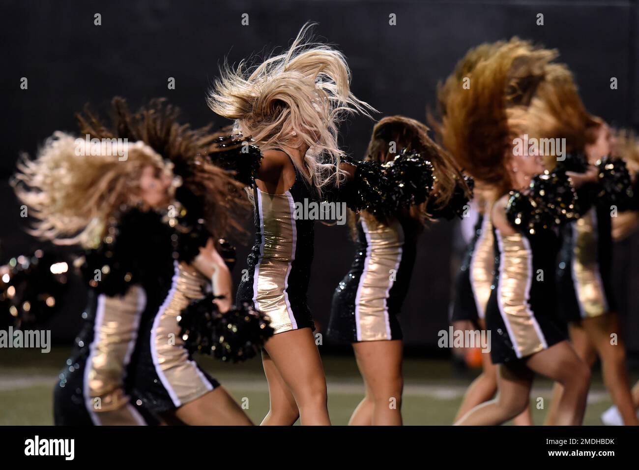 Vanderbilt cheerleaders perform in the second half of an NCAA college ...