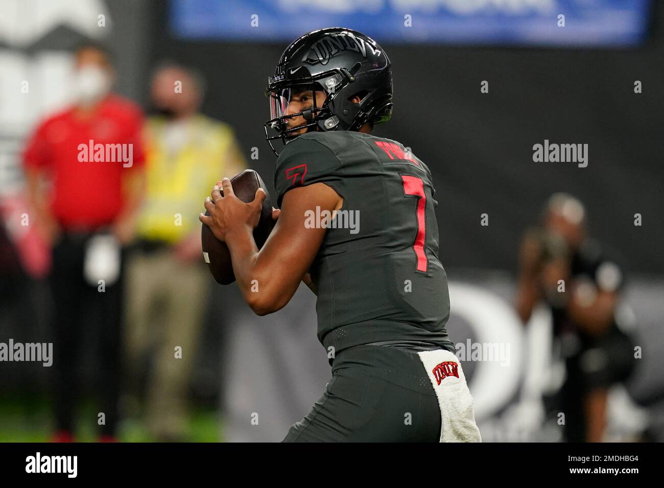 UNLV quarterback Cameron Friel (7) looks to throw against Iowa State ...