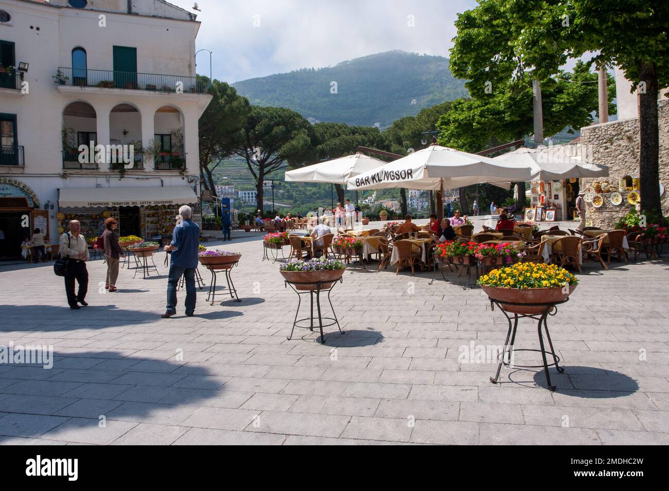 Entrance to Villa Rufolo, Ravello, Amalfi coast, province of Salerno ...