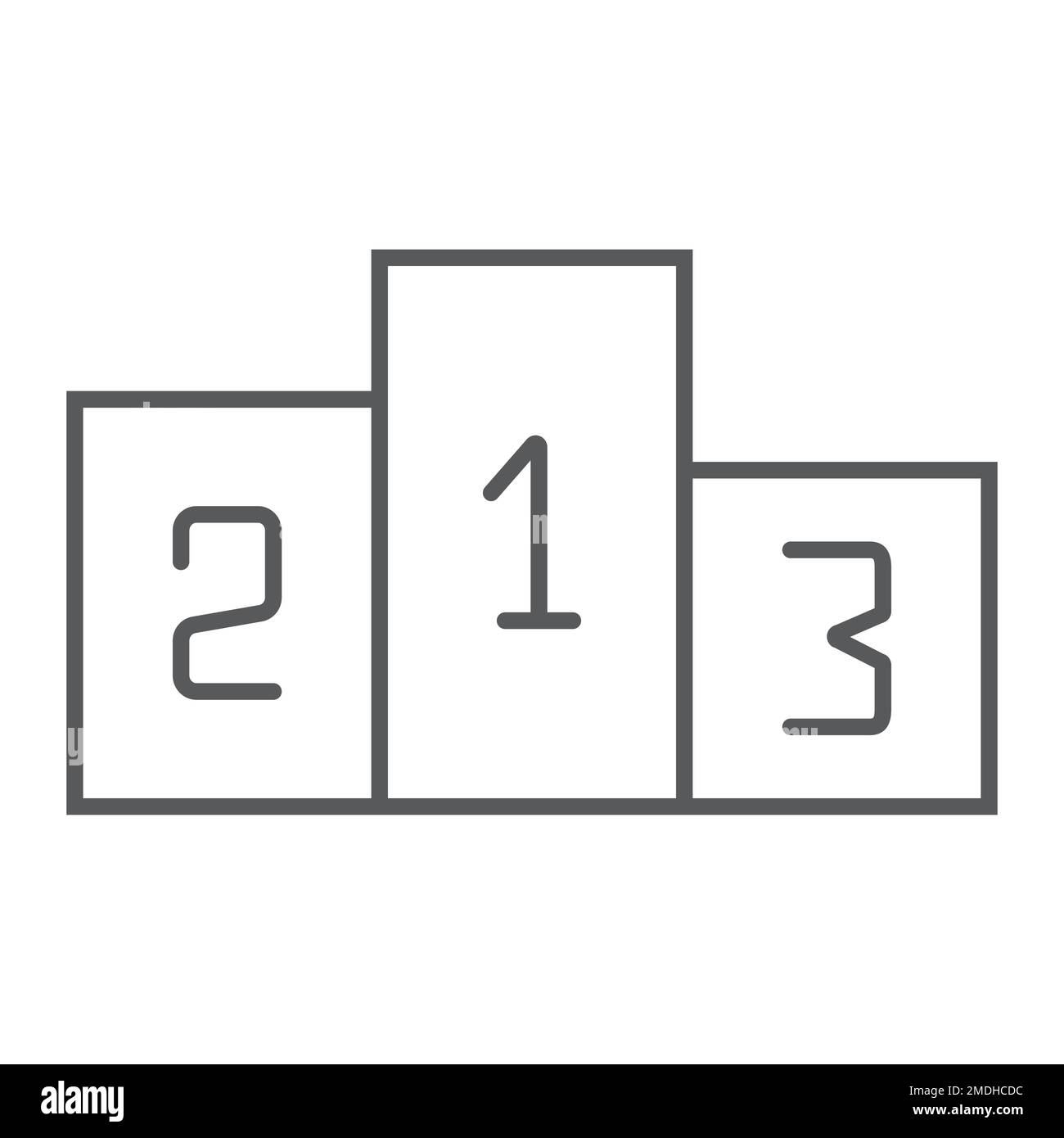 Podium thin line icon, award and win, pedestal sports sign, vector ...