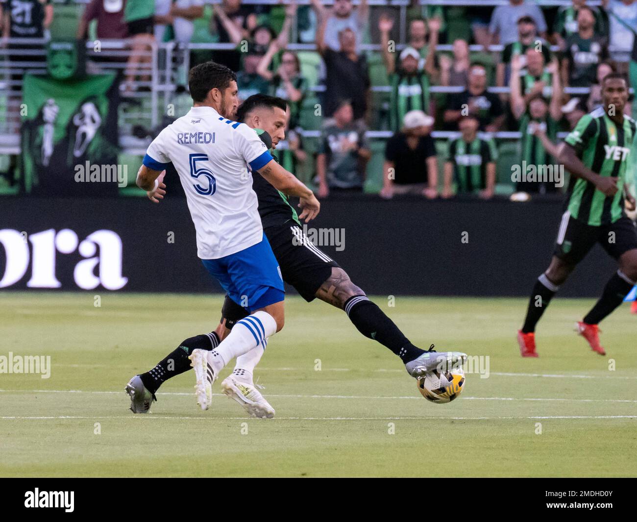 Austin FC forward Sebastián Driussi fights to control the ball against ...