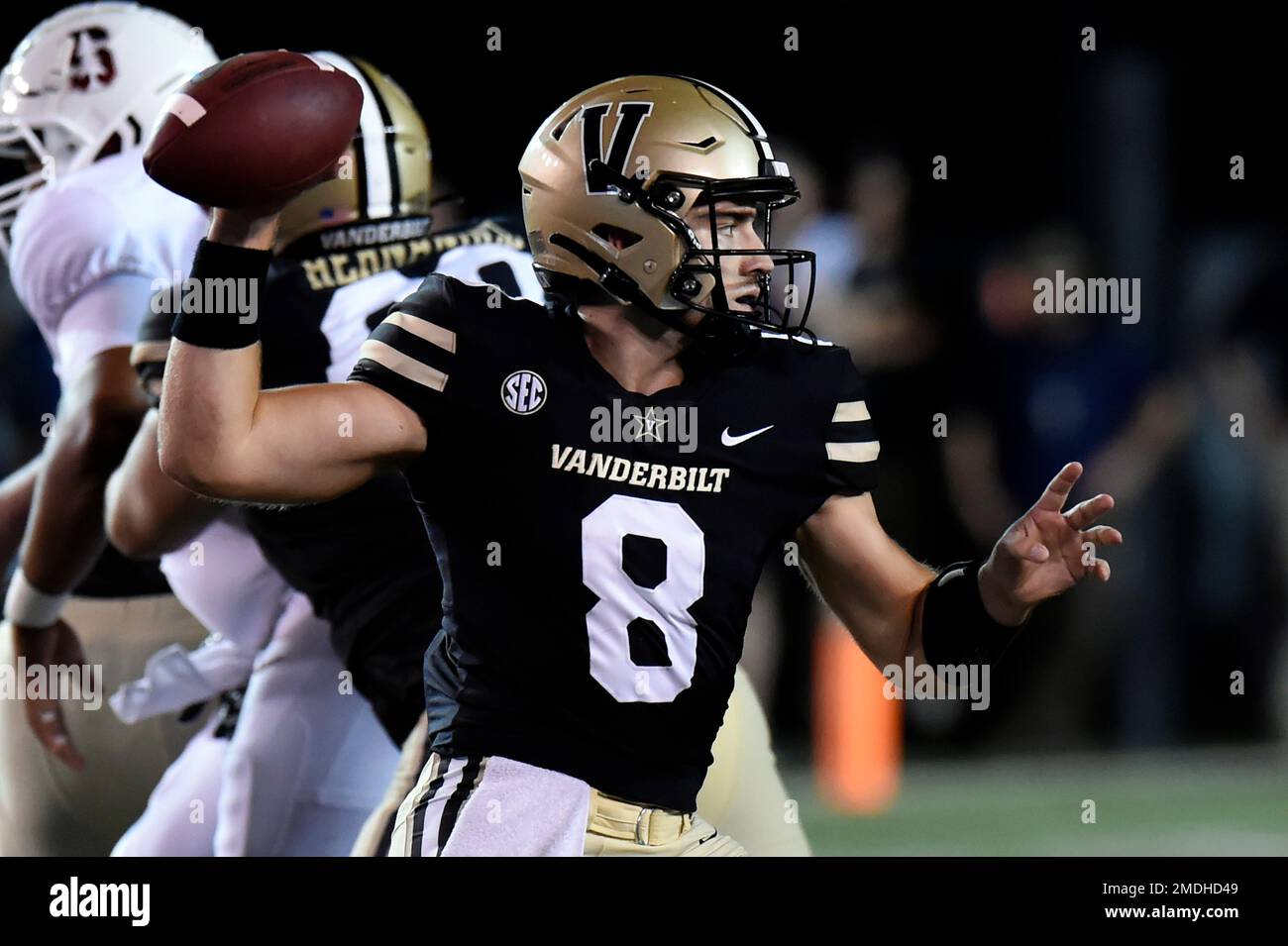 Vanderbilt quarterback Ken Seals looks to pass against Stanford in the ...