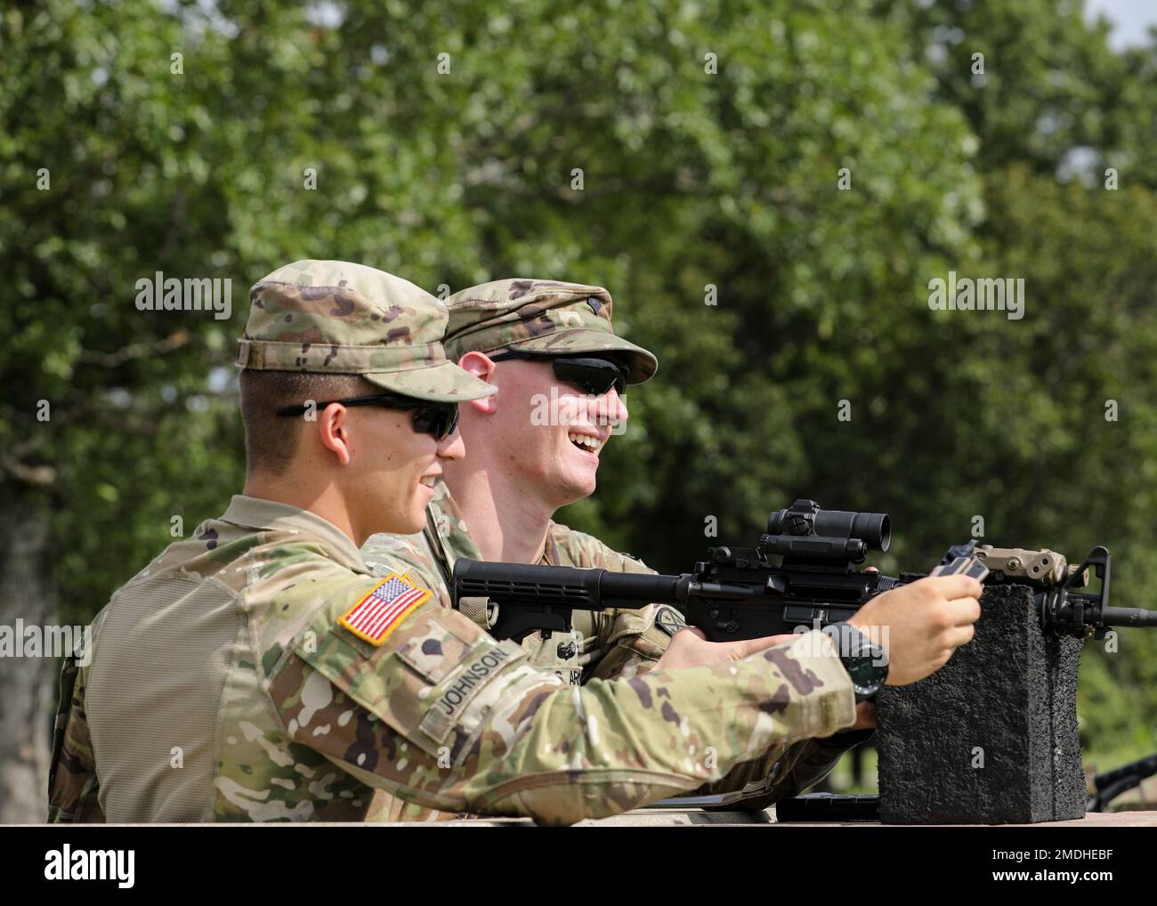 U.S. Army Spc. Grayson Vaughn alongside U.S. Army Spc. Nicklaus Johnson ...