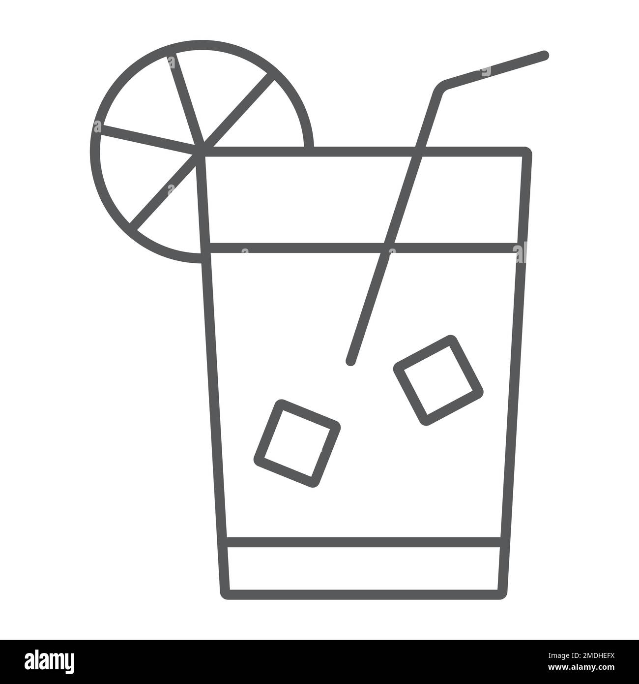 Lemonade thin line icon, beverage and drink, juice sign, vector ...
