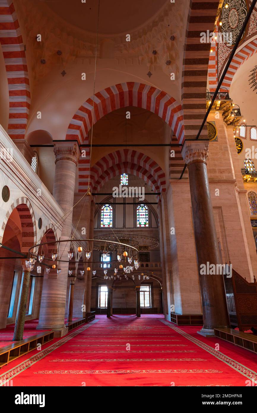 Suleymaniye Mosque's domes and pillars. Islamic architecture. Ramadan ...