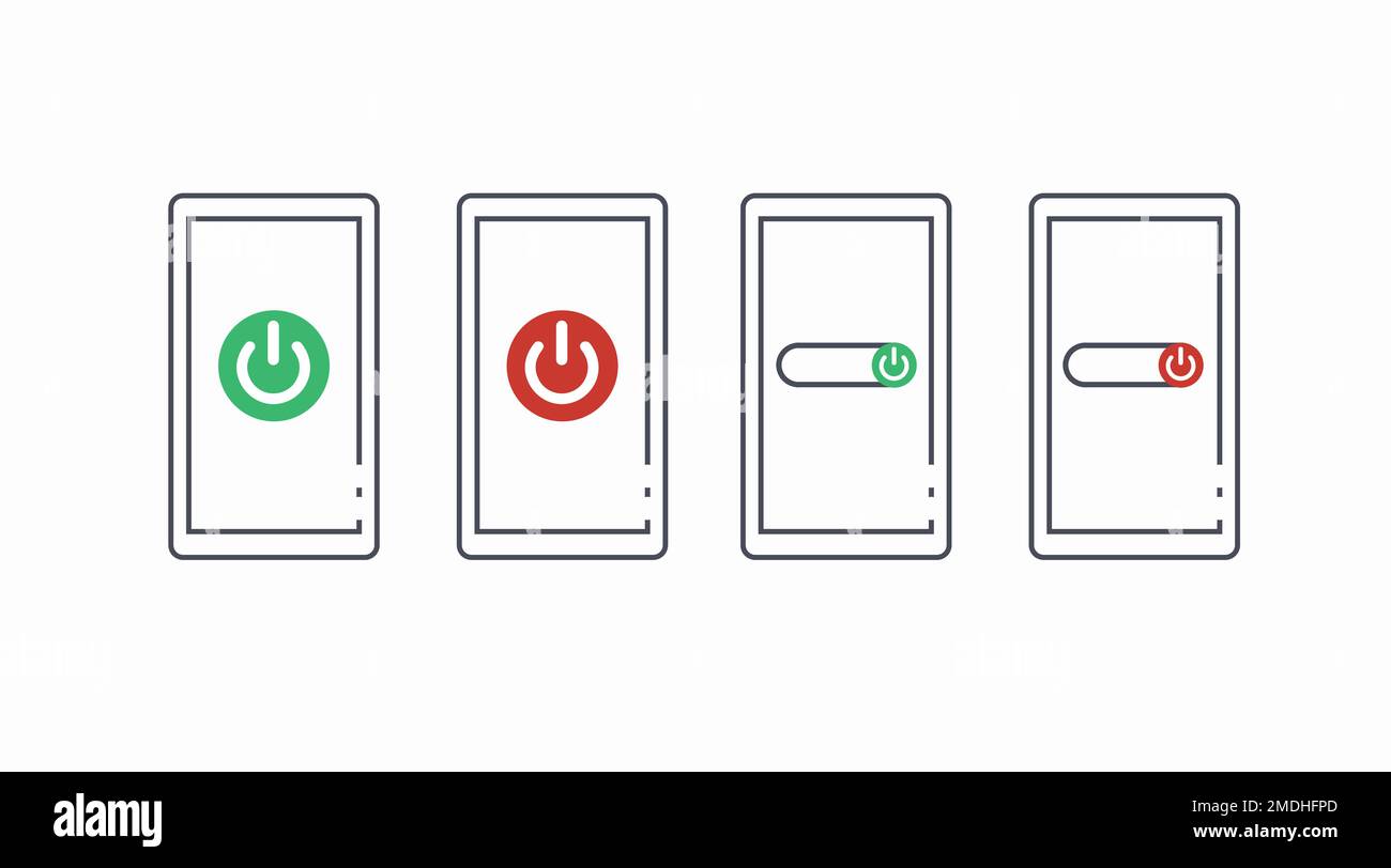 Smartphone with Energy icon, Power button. Vector isolated illustration ...