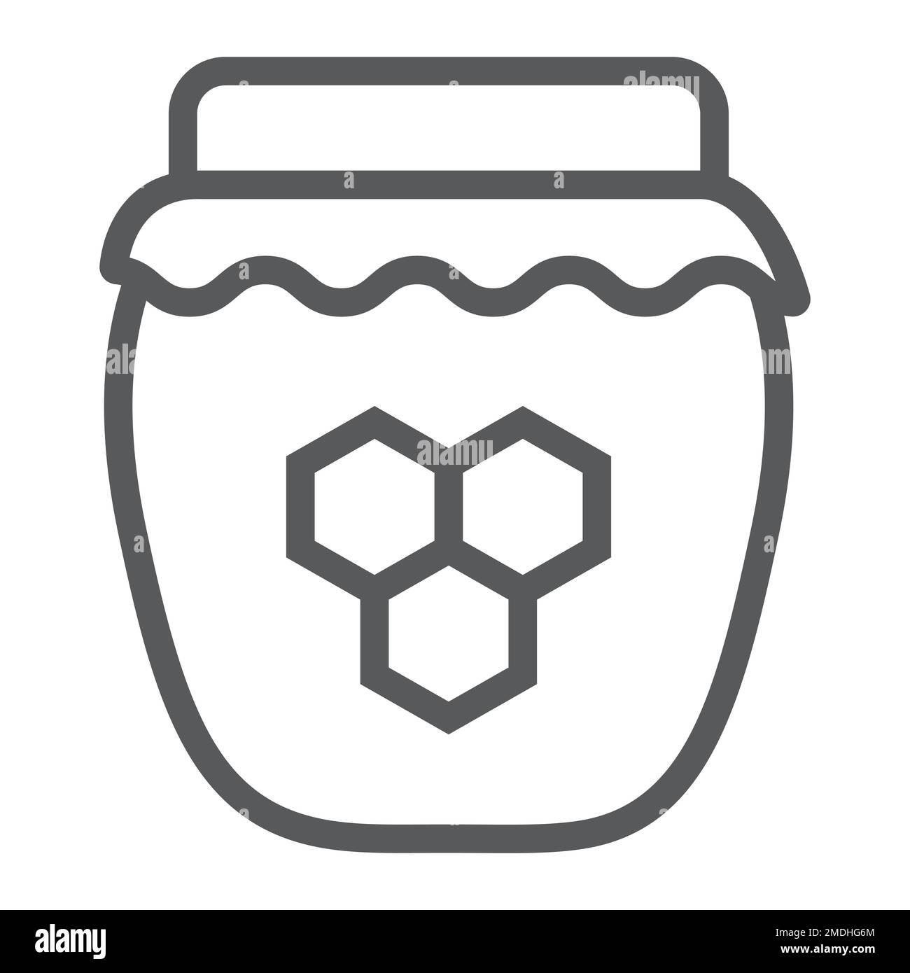 Honey thin line icon, food and sweet, honey jar sign, vector graphics ...