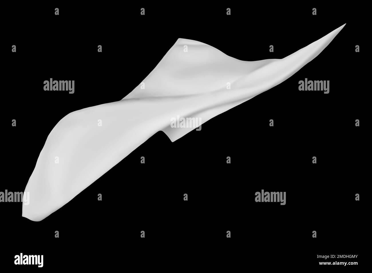 Fabric Cloth Flowing on Wind, Set of Flying Fluttering White Silk ...