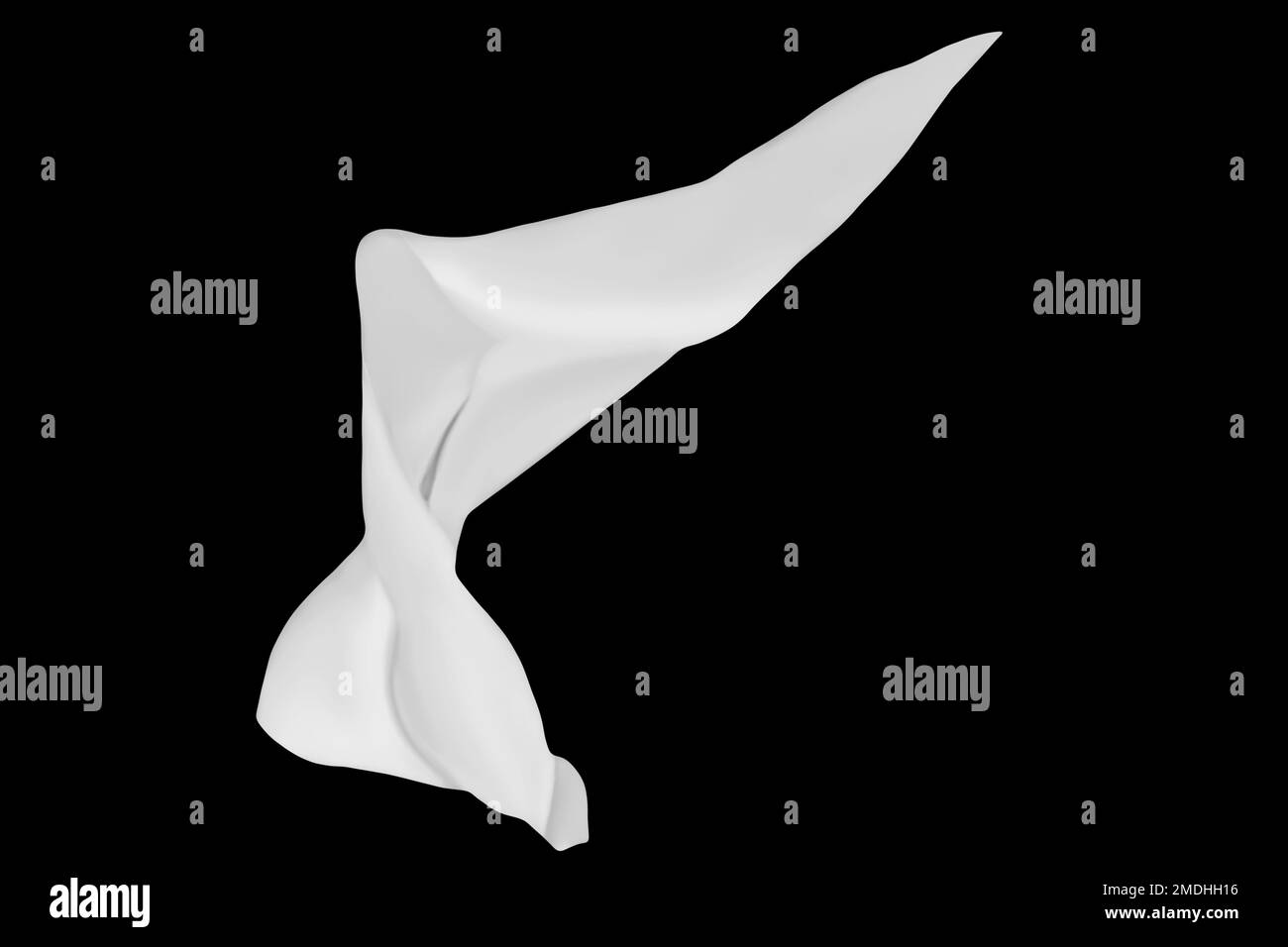 Fabric Cloth Flowing on Wind, Set of Flying Fluttering White Silk ...