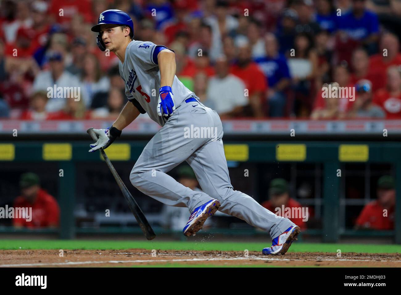 Los Angeles Dodgers' Corey Seager bats during a baseball game against ...