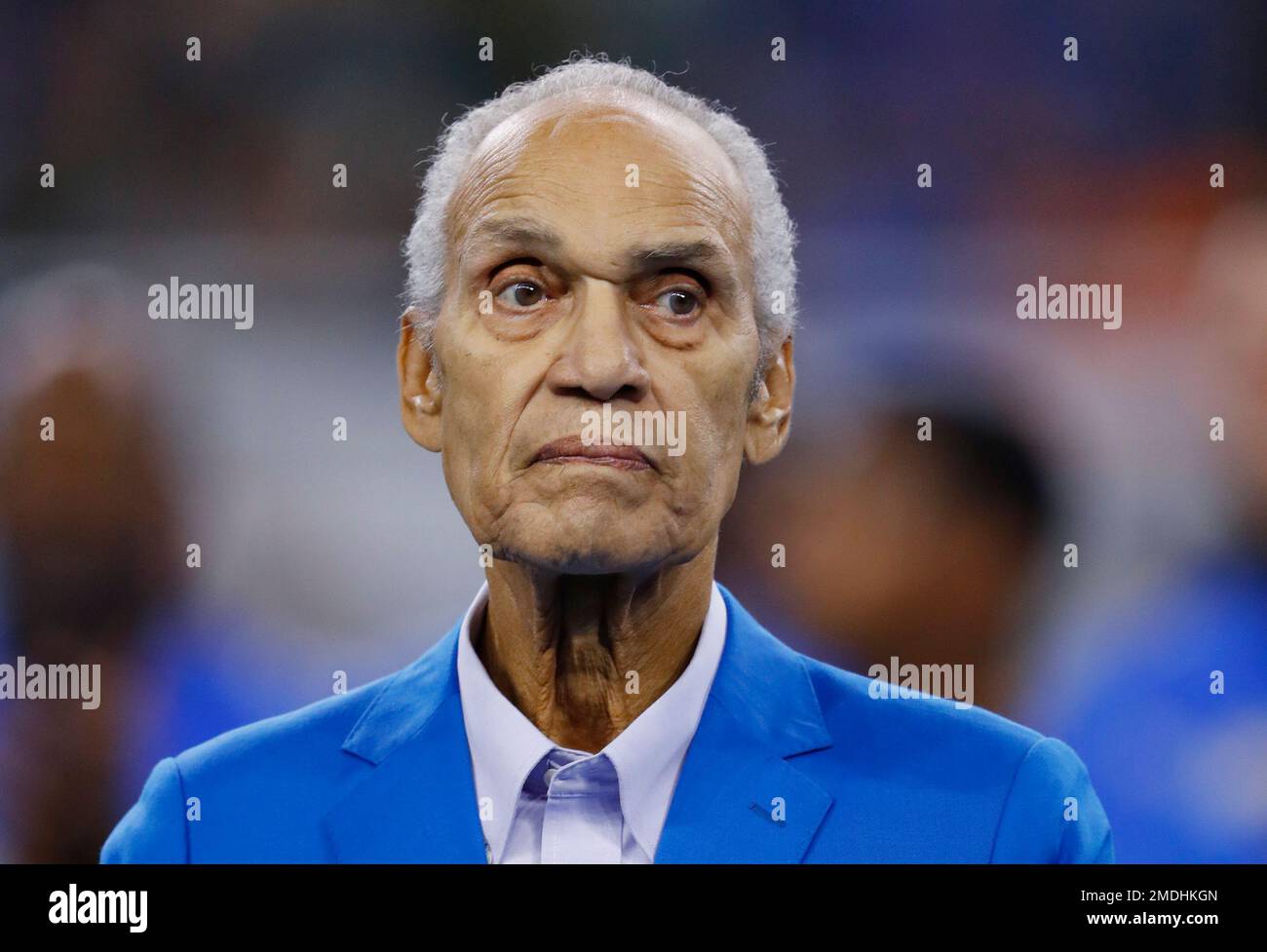 FILE - In this Oct. 28, 2018, file photo, Former Detroit Lions player ...