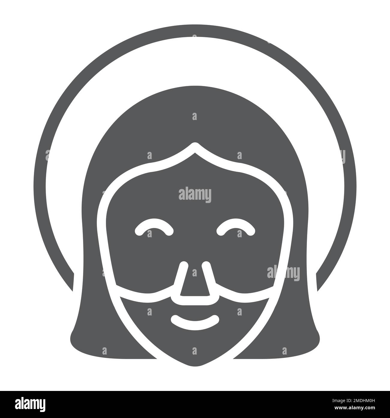 Jesus glyph icon, portrait and christ, god sign, vector graphics, a ...