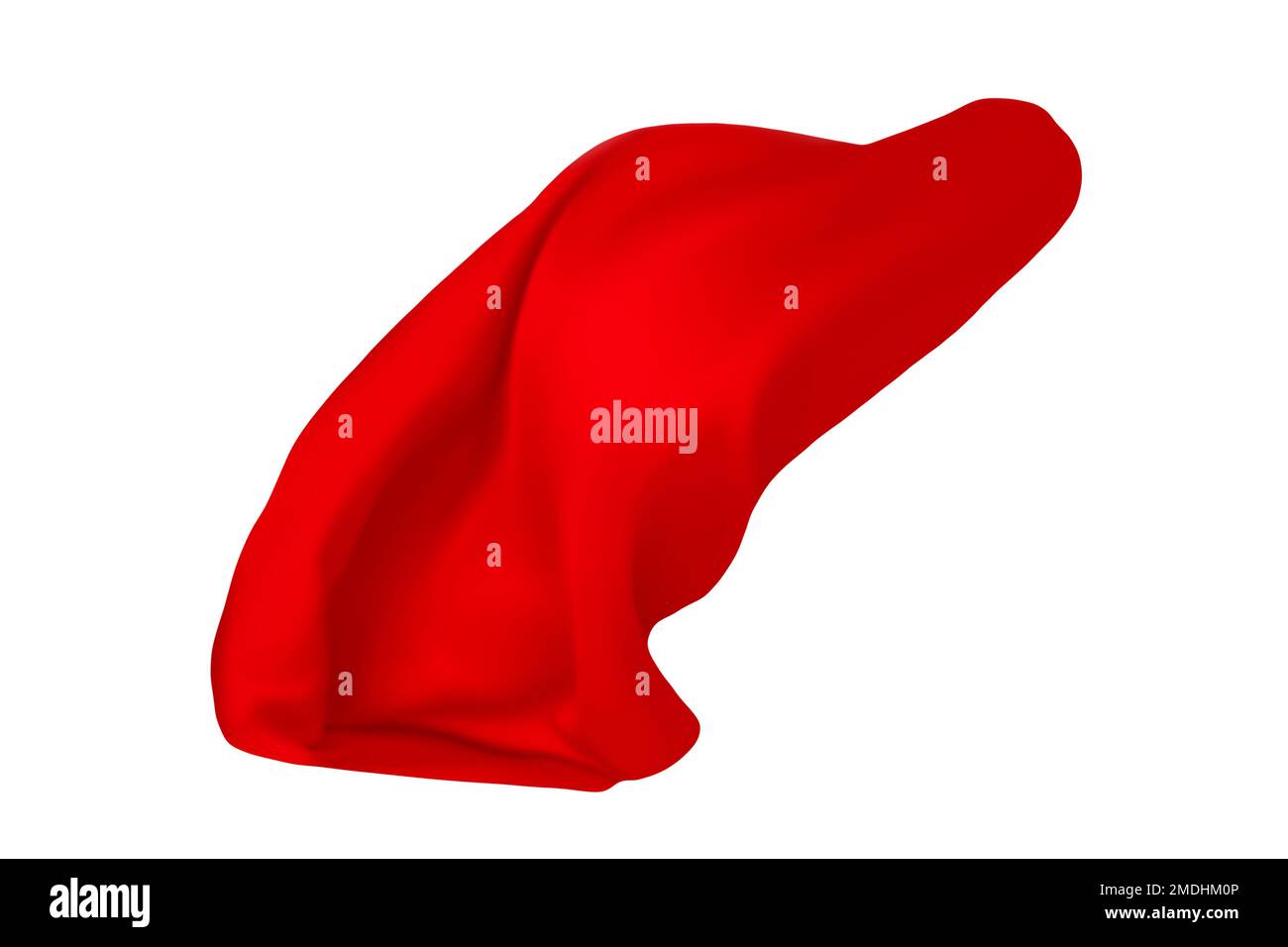 Flying piece of coloured cloth on white background, Red silk flying on ...