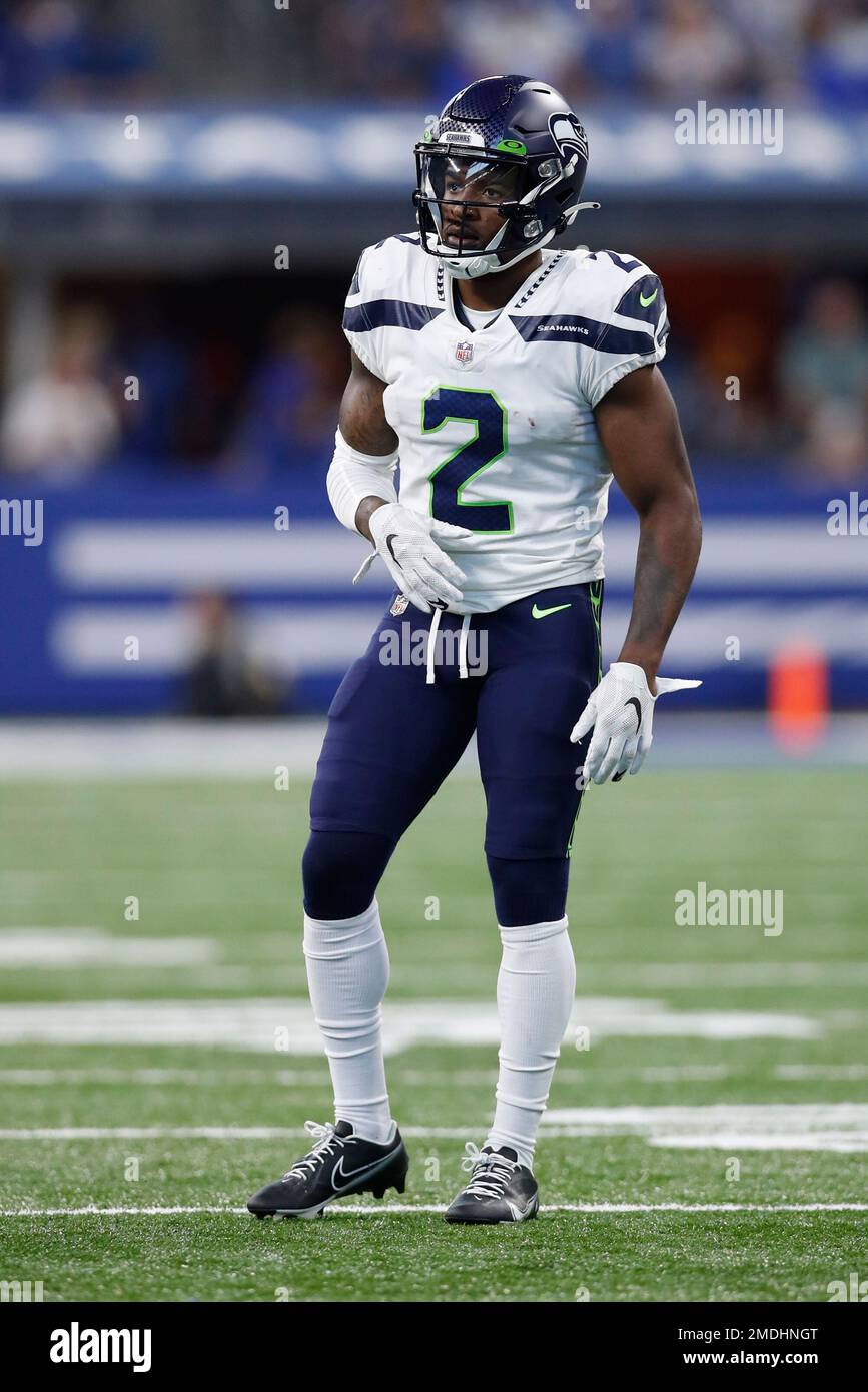 Seattle Seahawks cornerback D.J. Reed lines up against the Indianapolis ...