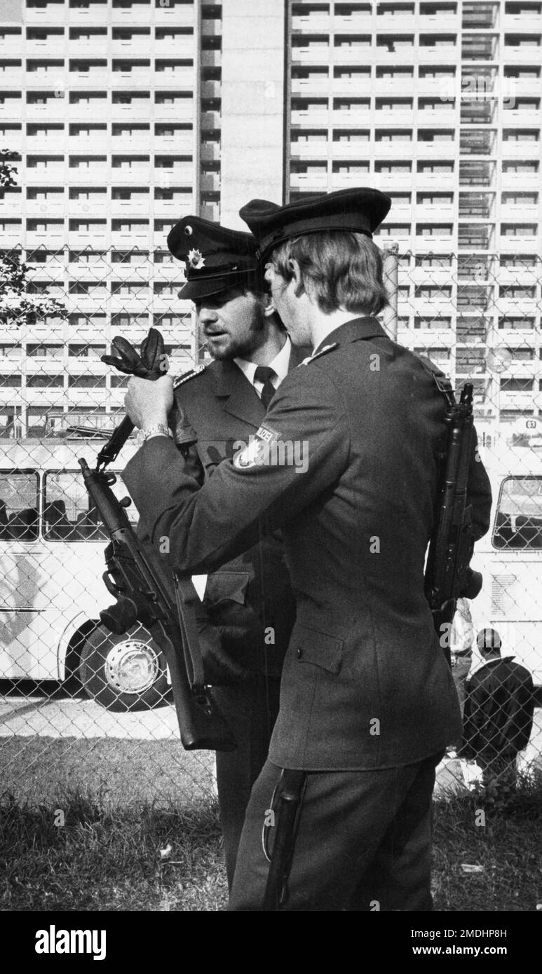 Police are issued sub-machine guns on Sept. 5, 1972, at the Olympic ...