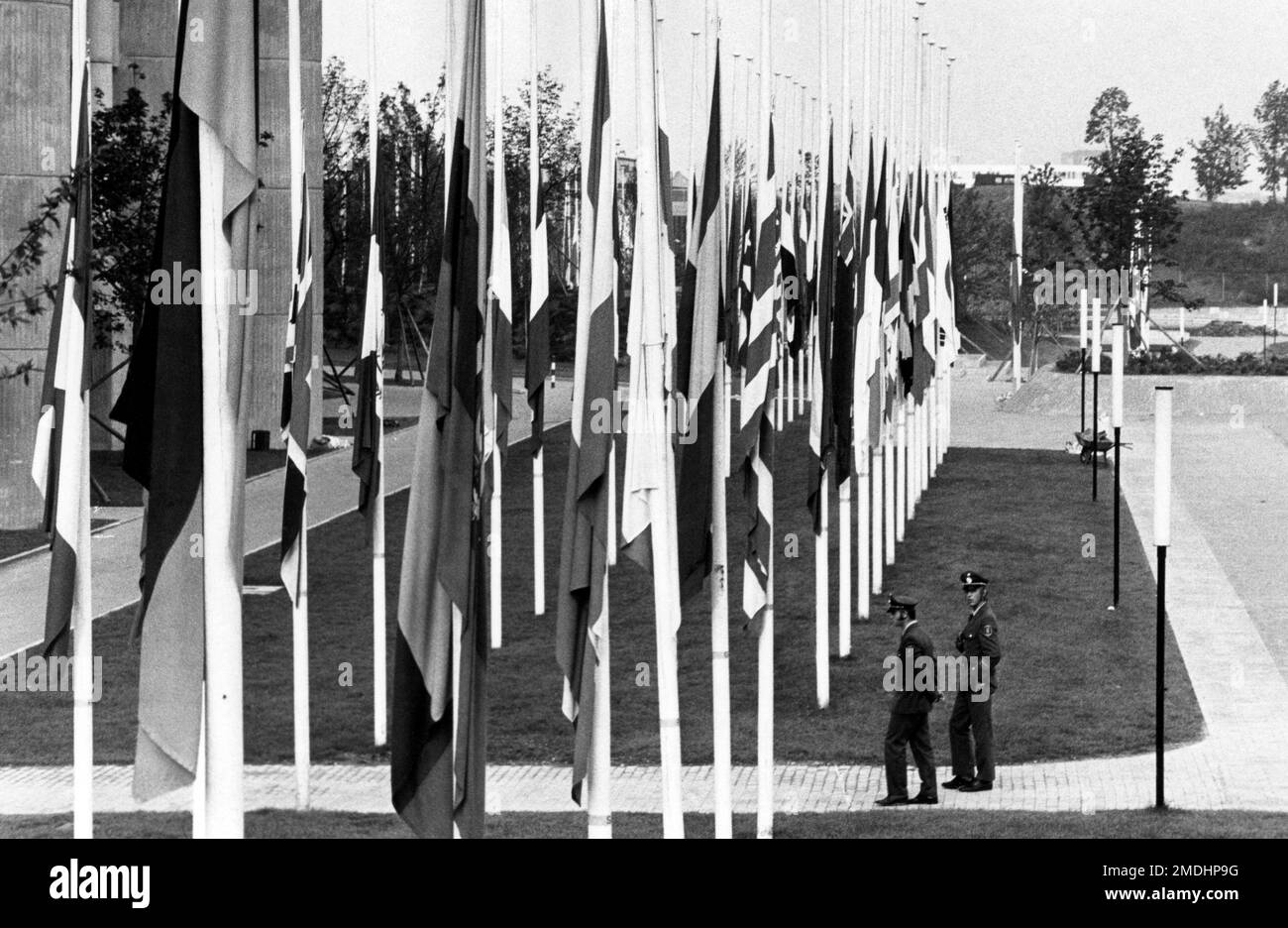 The flags of the countries who entered the 1972 Munich Olympic Games ...