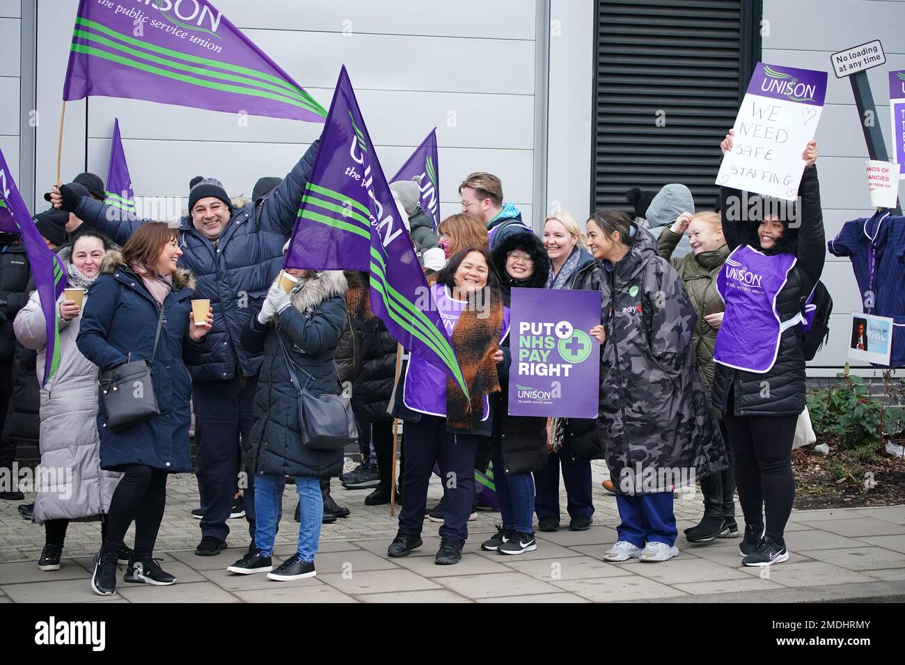 Ambulance workers on the picket line outside Royal Liverpool University ...