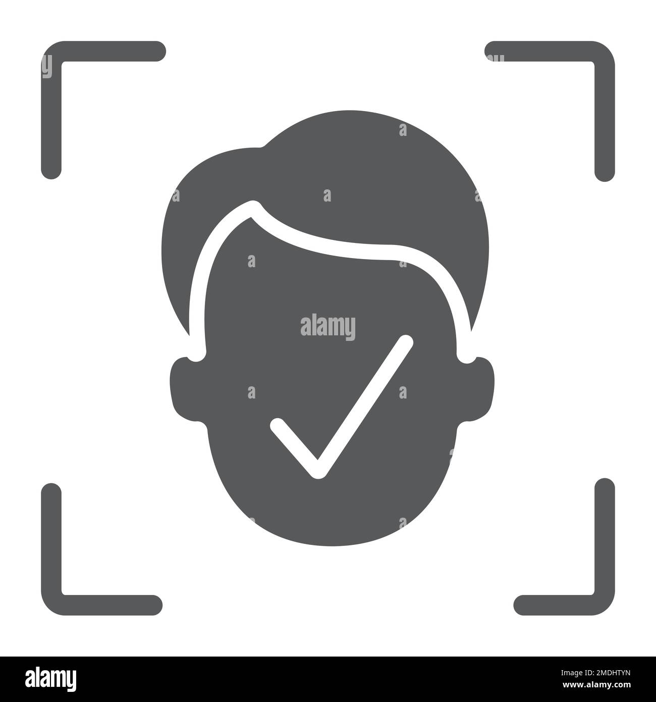 Face ID glyph icon, face recognition and face identification, face ...