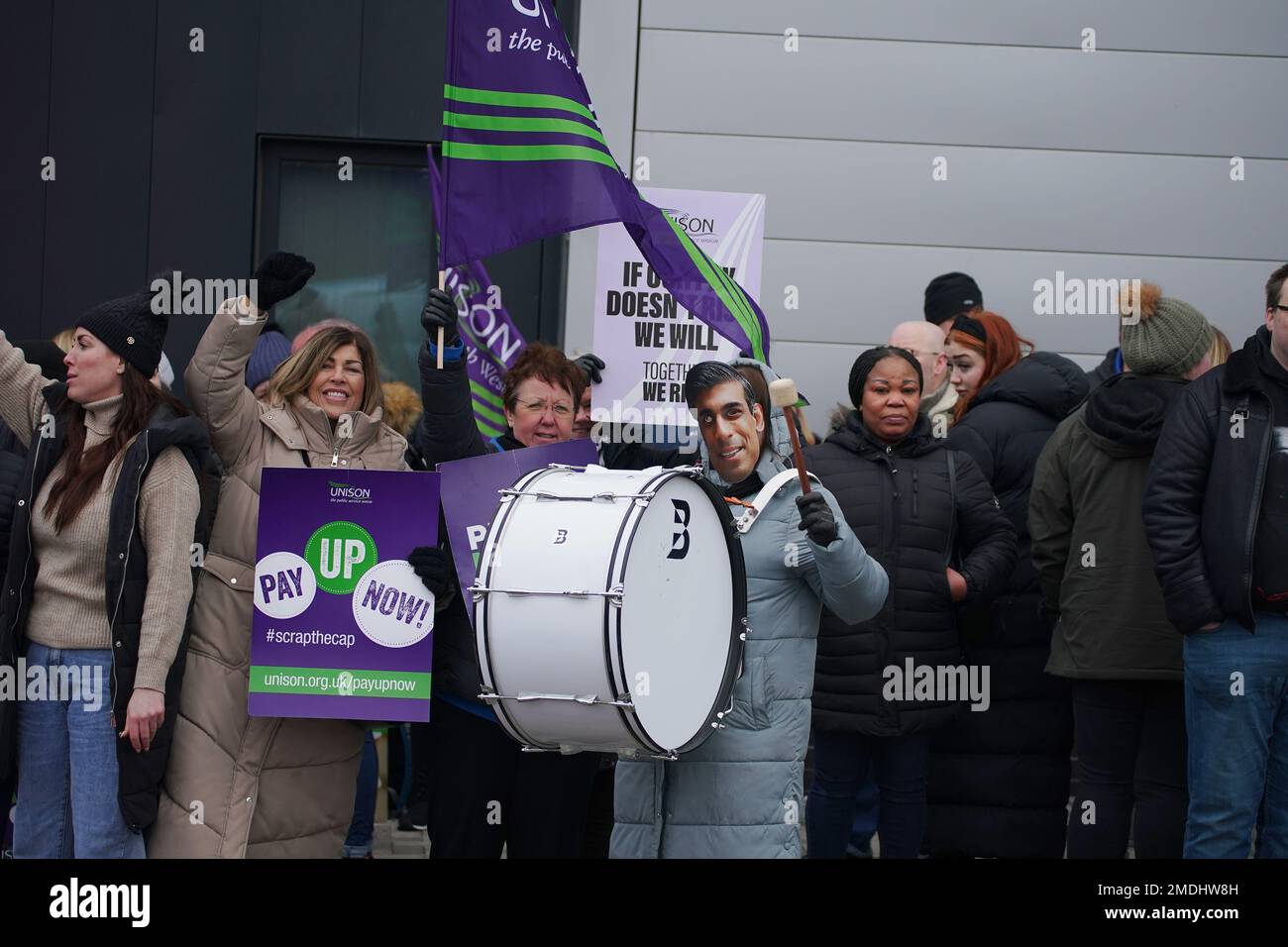 Ambulance workers on the picket line outside Royal Liverpool University ...