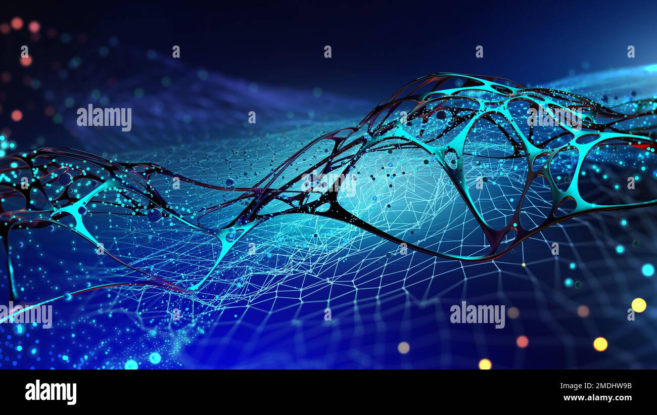 Cyberspace and digital intelligence. High technology business. Artificial Neural Network. Big ...