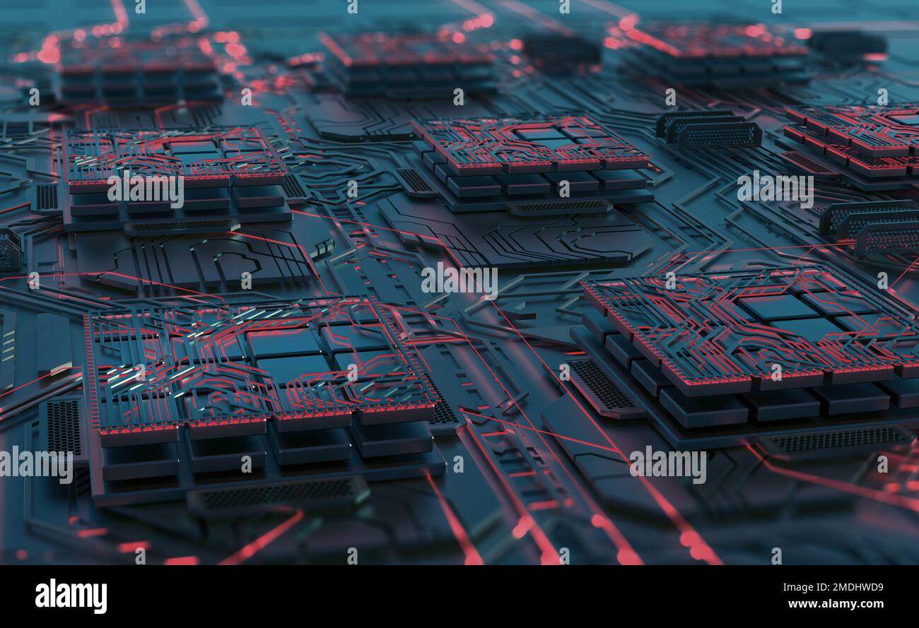 Artificial intelligence and computer mind. High technologies, network ...