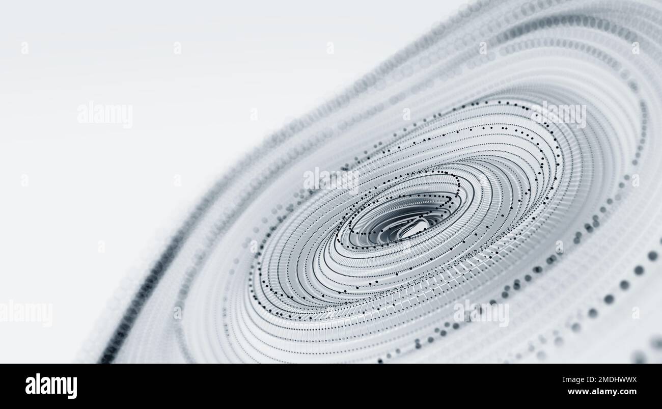 Music waves. Big Data concept. Digital neural network. Introduction of artificial intelligence ...