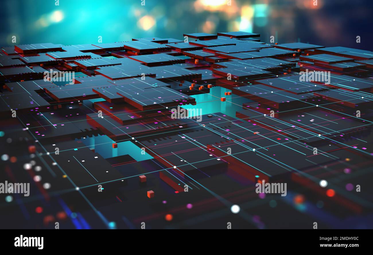 Blockchain, high-tech background and information clusters. Bigdata ...