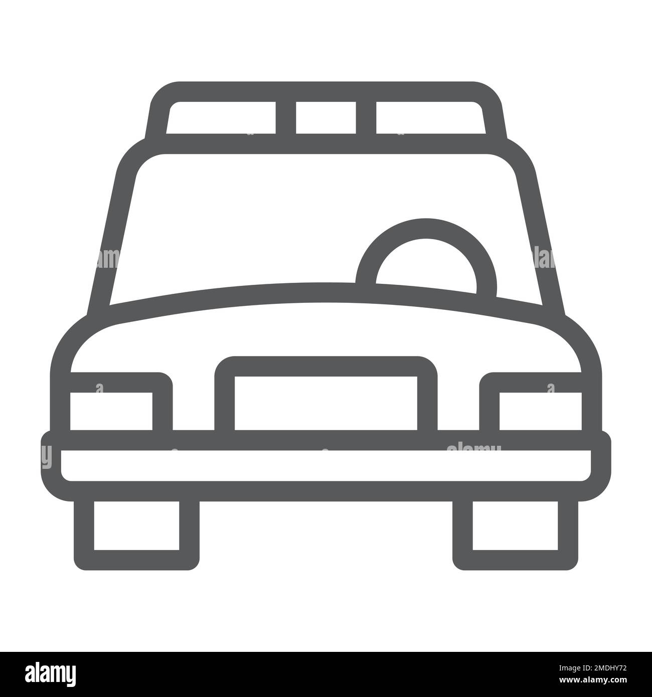 Police car line icon, automobile and patrol, cop sign, vector graphics ...