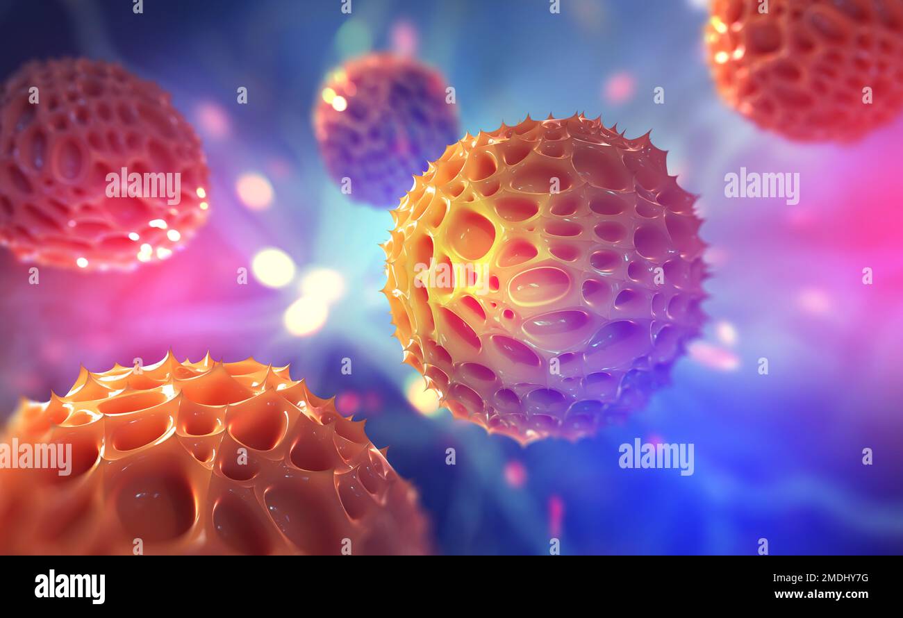 Viruses and germs 3d illustration. Danger of an epidemic. Infection of ...