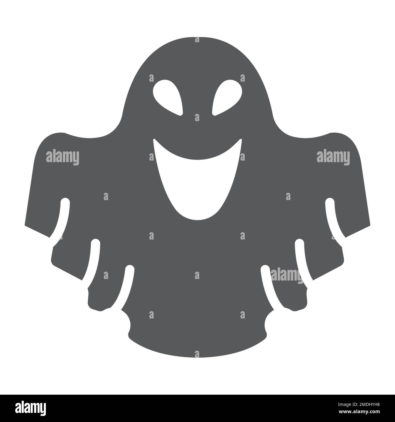 Ghost glyph icon, fear and halloween, poltergeist sign, vector graphics ...