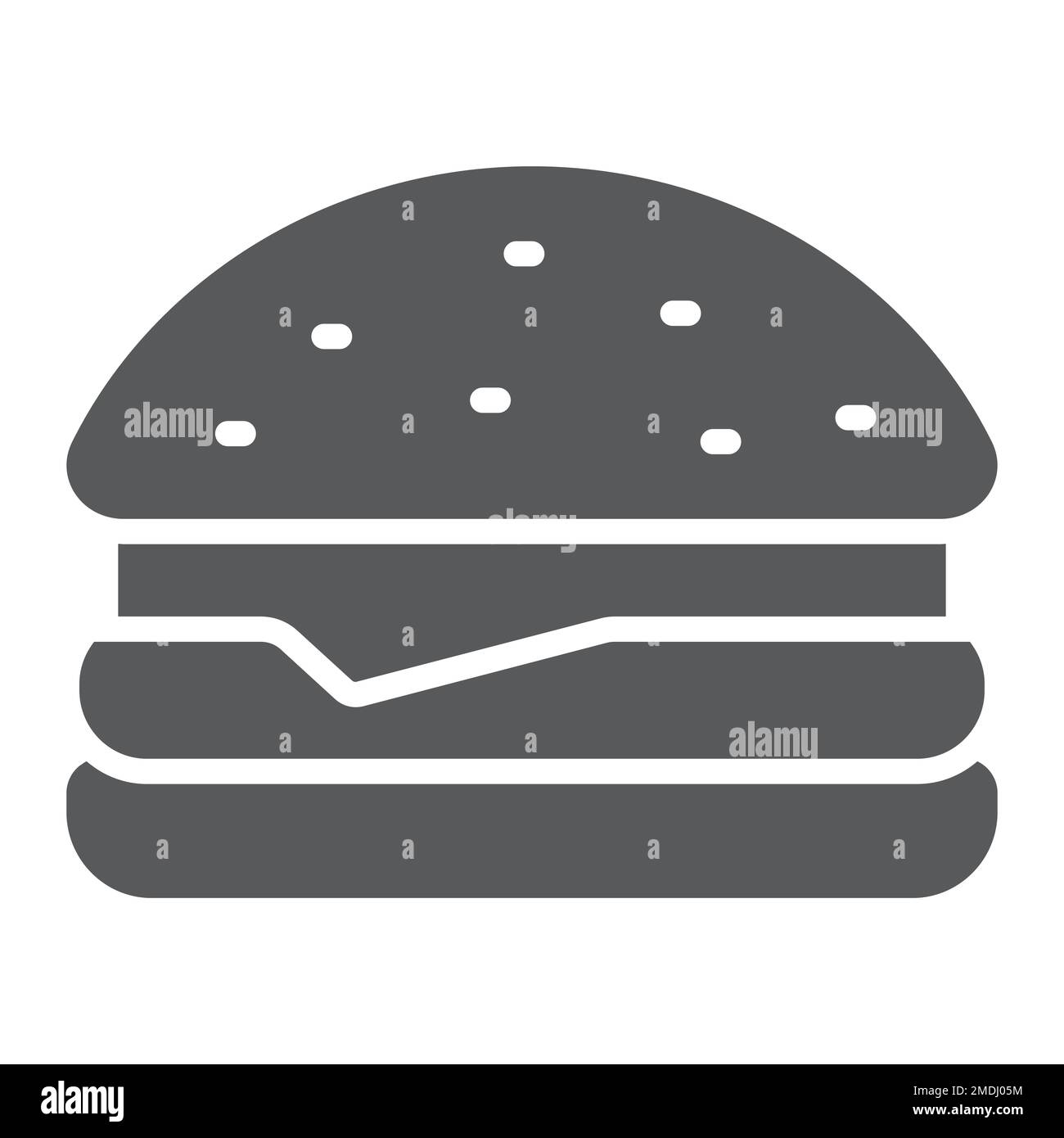 Hamburger glyph icon, food and bakery, fast food sign, vector graphics ...