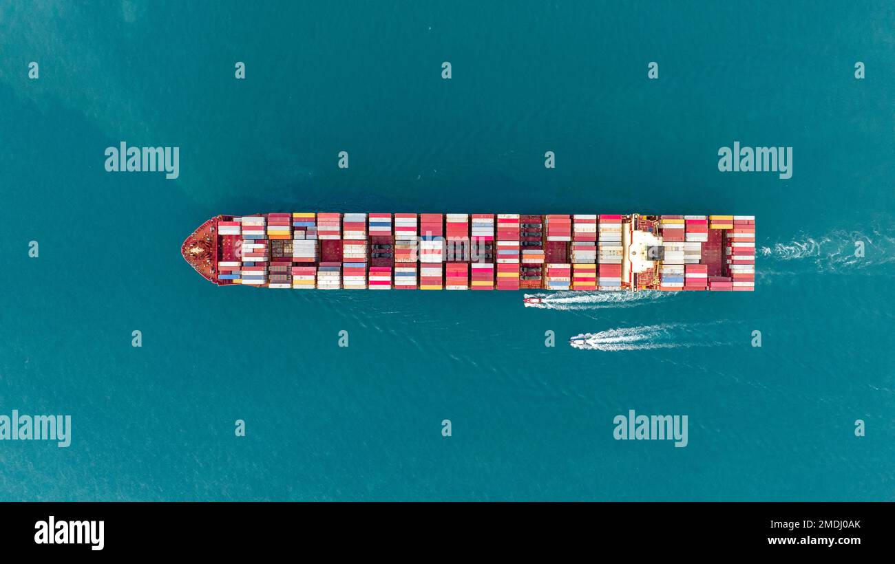 Beautiful sea and cargo container ship sea freight carrying container ...