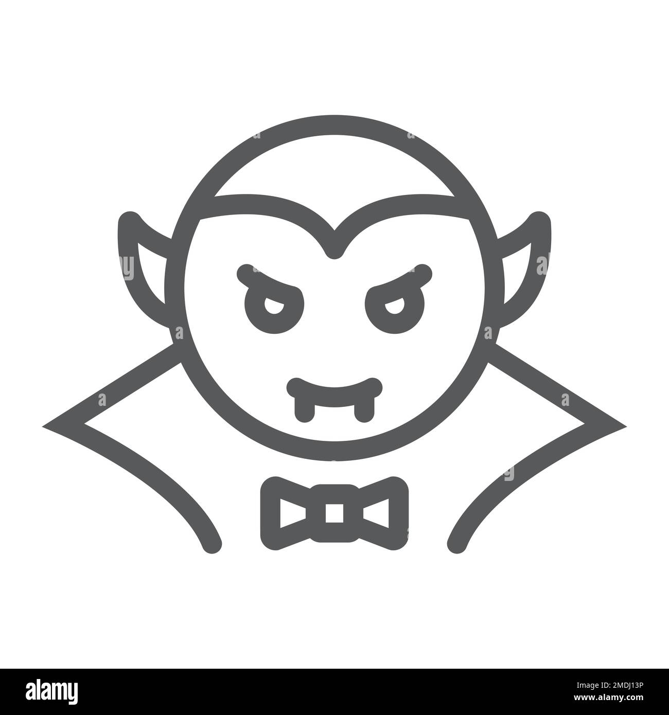 Dracula vampire line icon, bat and halloween, creature sign, vector ...