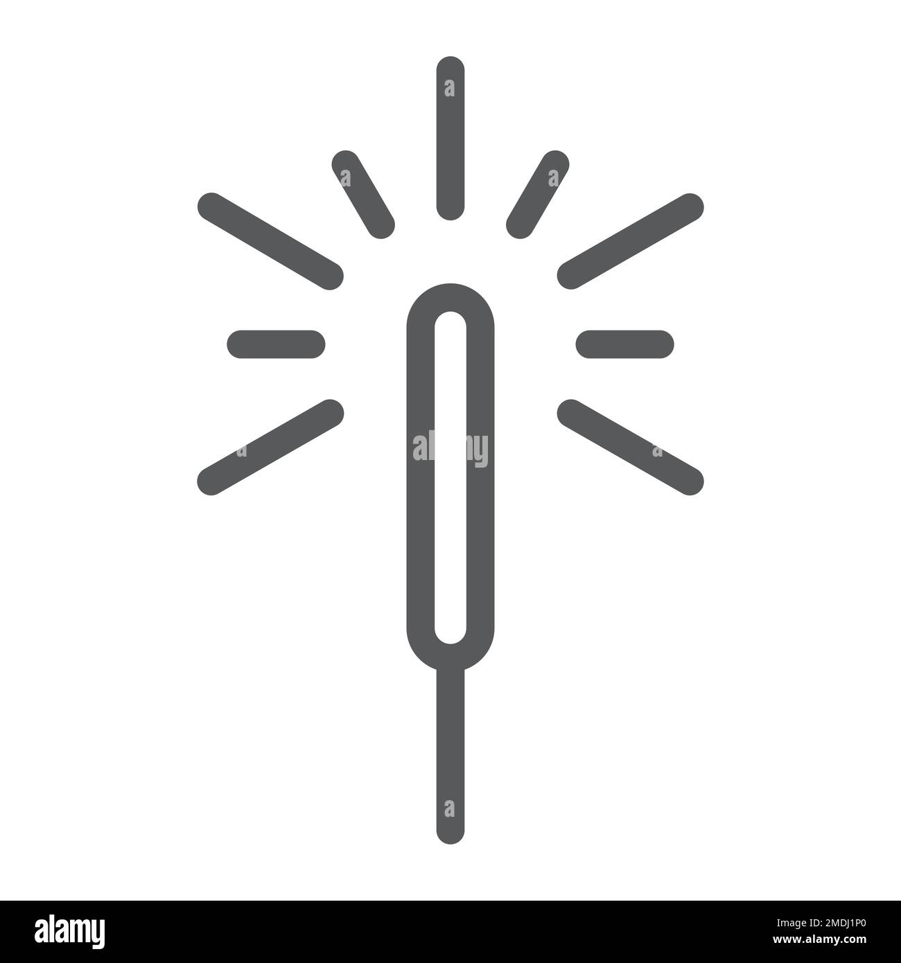 Sparkler line icon, flame and firecracker, bengal sign, vector graphics ...