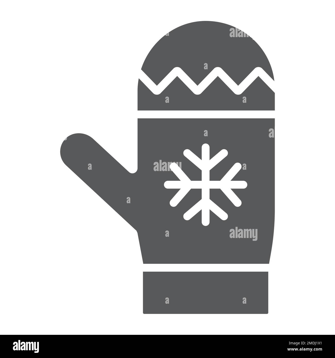 Mitten glyph icon, winter and clothes, glove sign, vector graphics, a ...