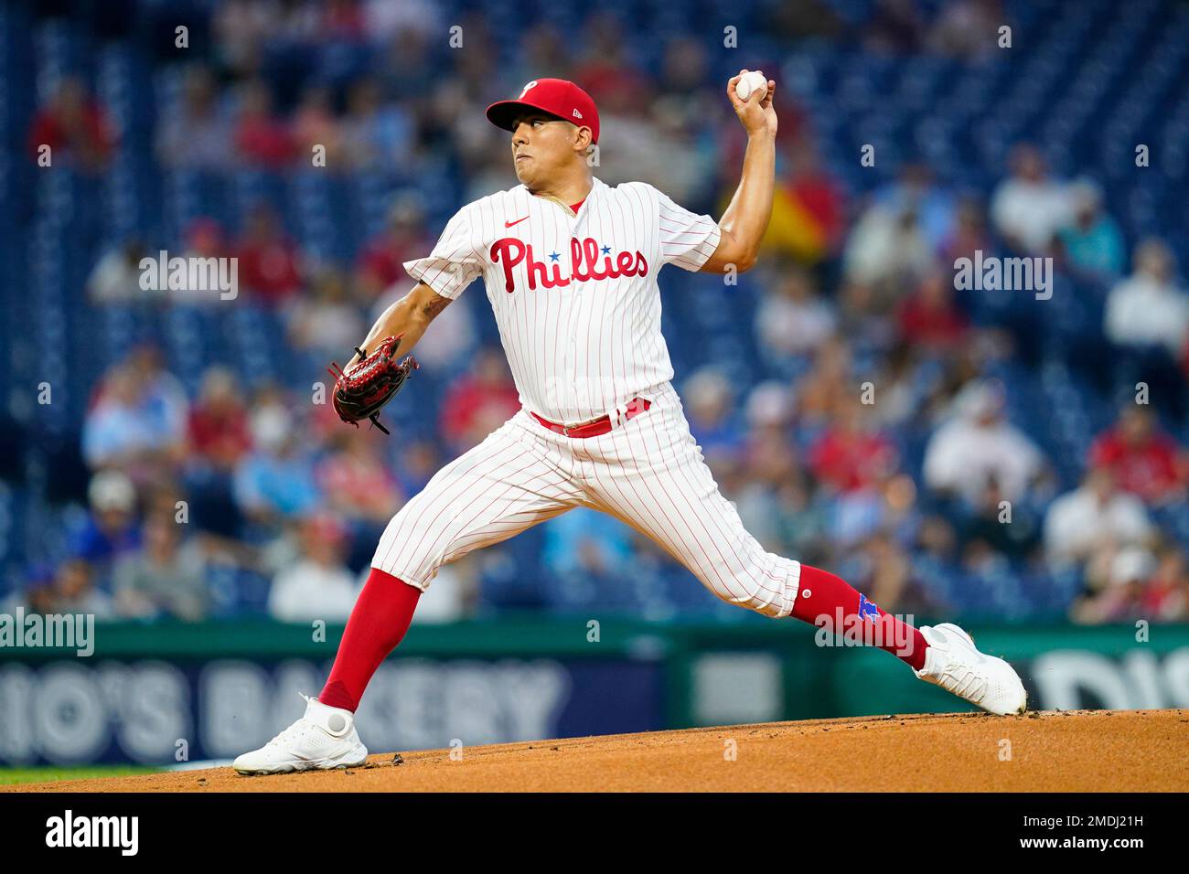 Philadelphia Phillies' Ranger Suarez pitches during the first inning of ...