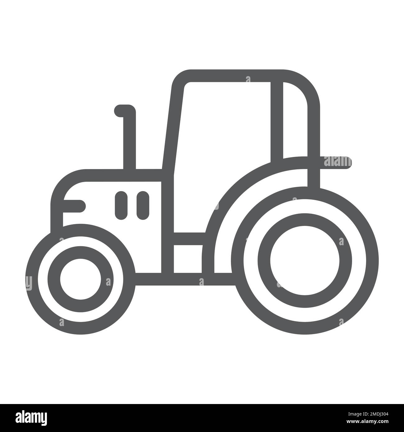 Tractor line icon, farm and agriculture, vehicle sign, vector graphics ...