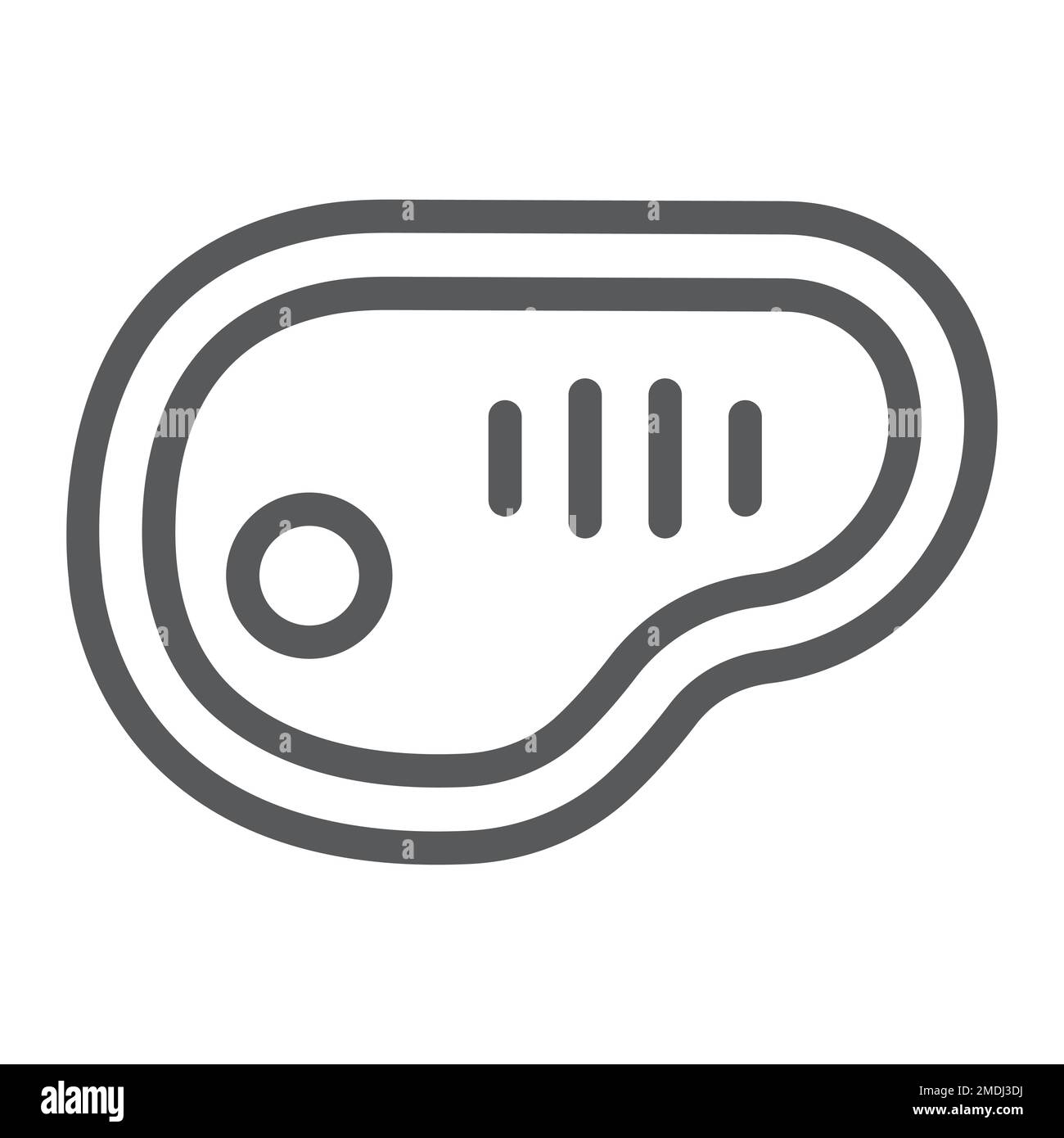 Meat steak line icon, meal and food, beef sign, vector graphics, a ...