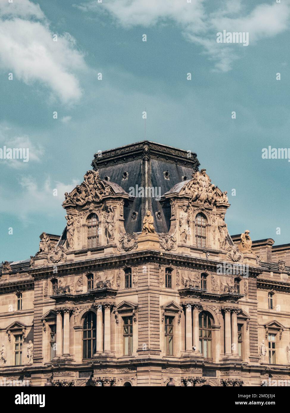 Louvre Museum in Paris, France facades, mirrors and corners Stock Photo ...