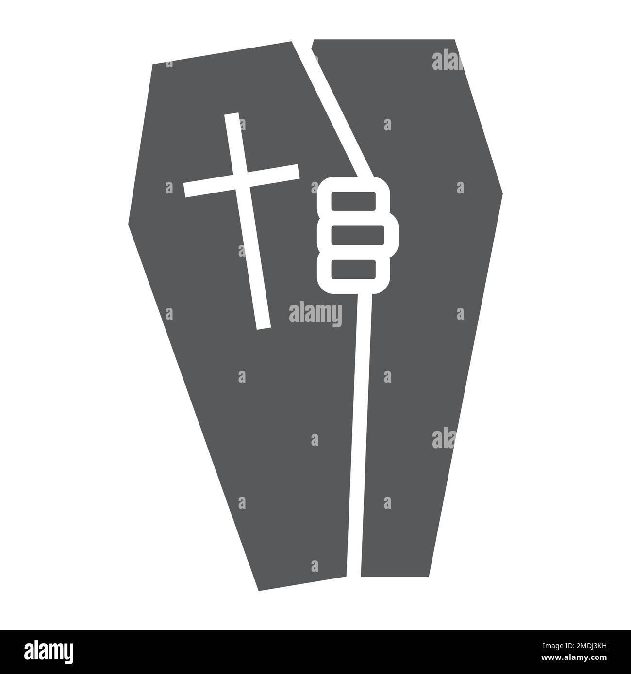 Halloween coffin glyph icon, death and funeral, grave sign, vector ...