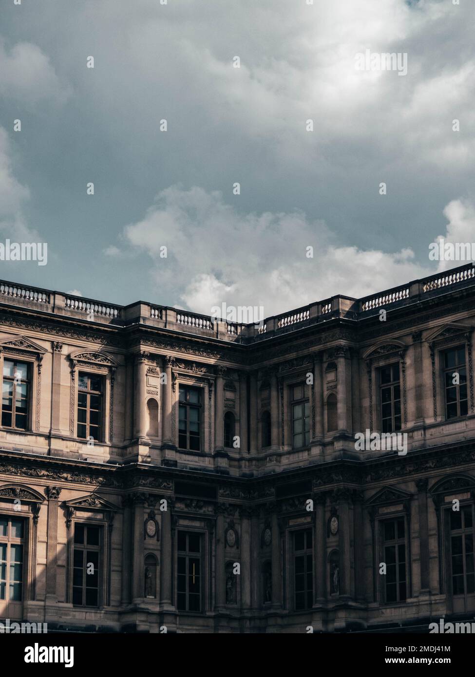 Louvre Museum in Paris, France facades, mirrors and corners Stock Photo ...