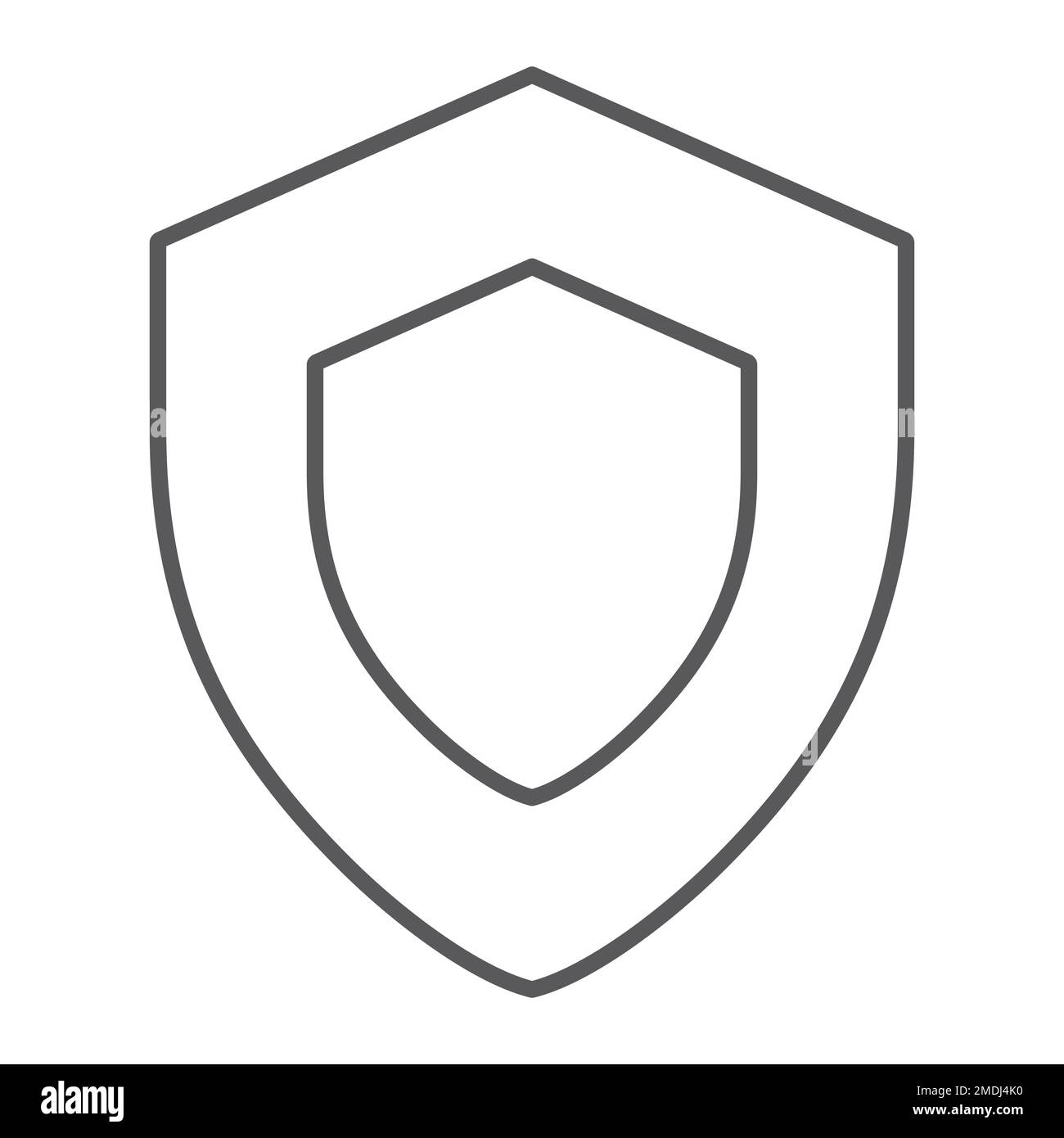 Protection thin line icon, safety and security, shield sign, vector ...
