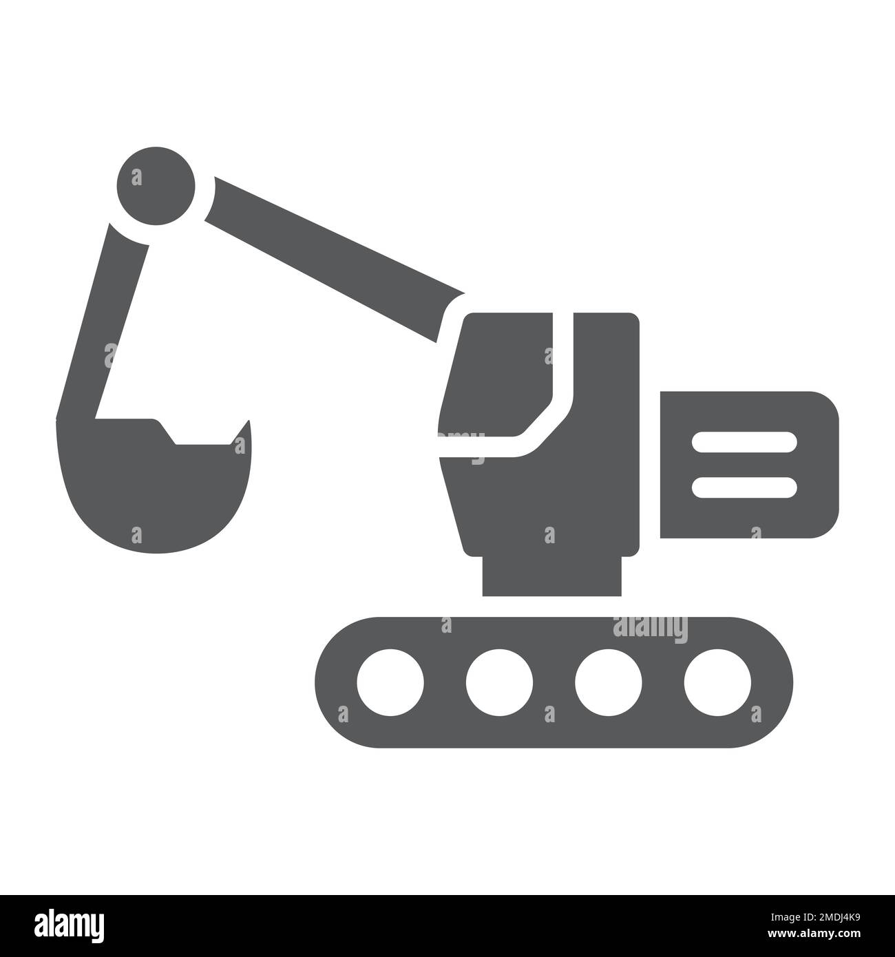 Excavator glyph icon, transport and machine, digger sign, vector ...