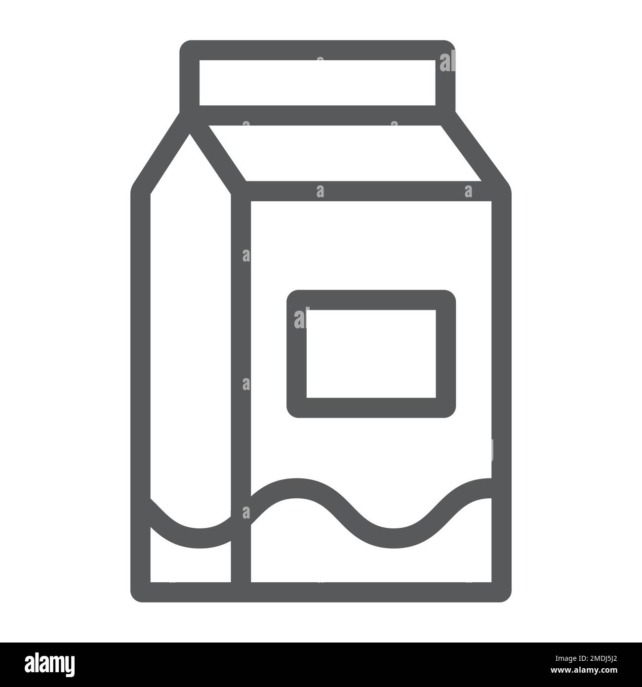 Milk line icon, drink and food, milk pack sign, vector graphics, a ...