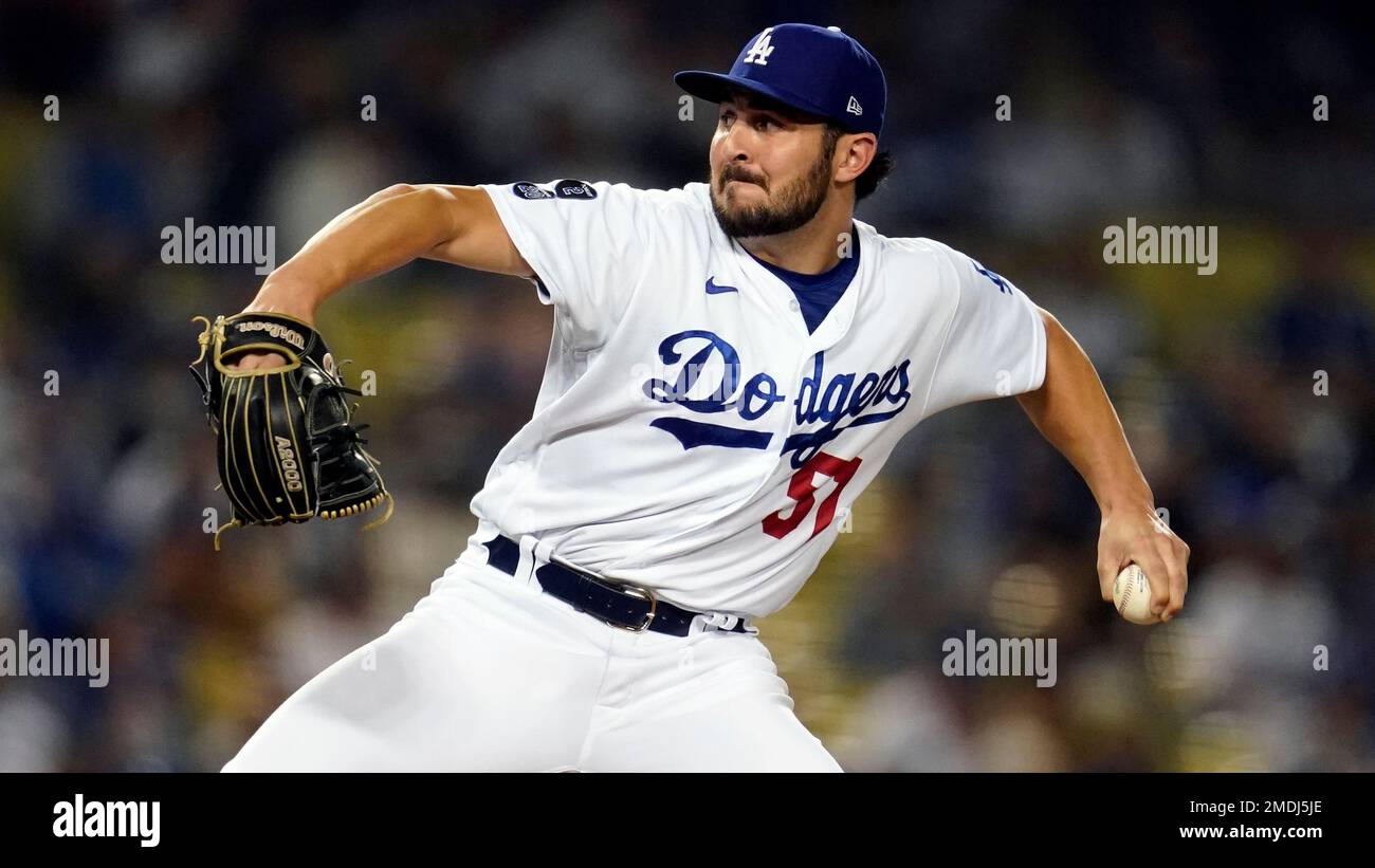 Los Angeles Dodgers relief pitcher Alex Vesia throws to the Arizona ...