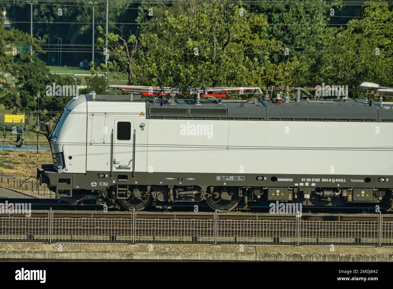 regional train of the german railroad on the way in dresden Stock Photo ...