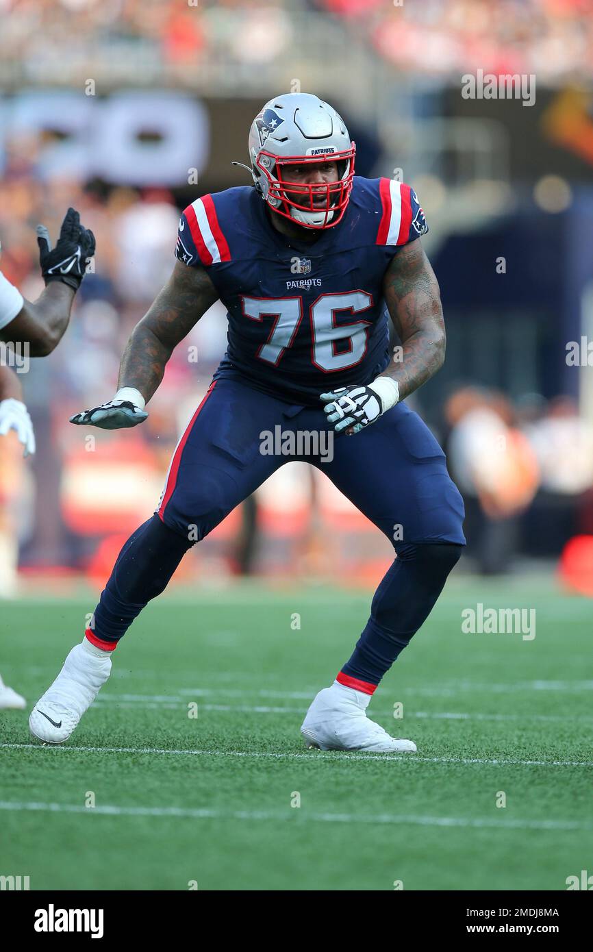 New England Patriots tackle Isaiah Wynn (76) during the first half an ...