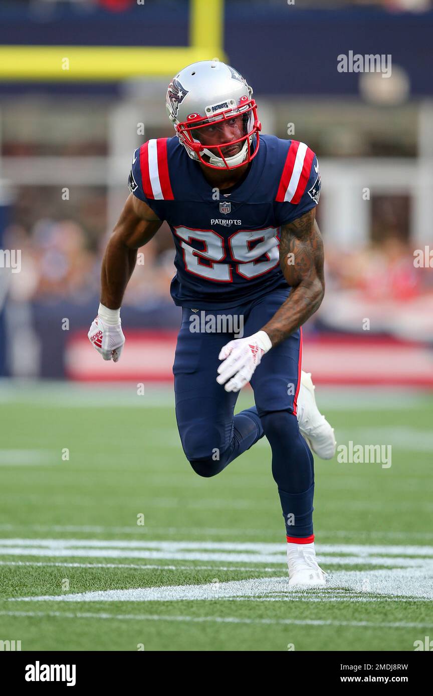 New England Patriots cornerback Justin Bethel (29) during the first ...