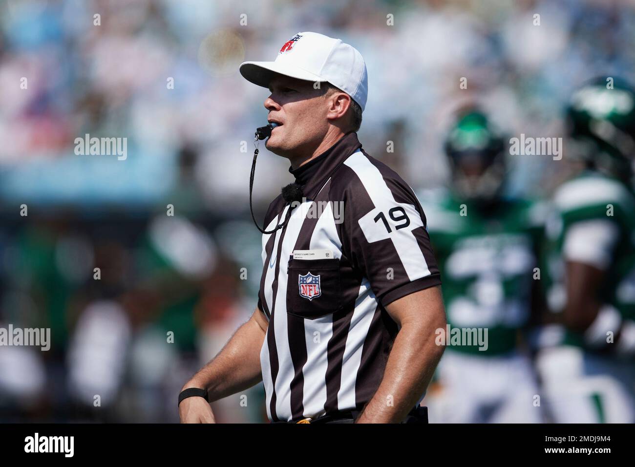 Referee Clay Martin (19) during an NFL football game between the New ...